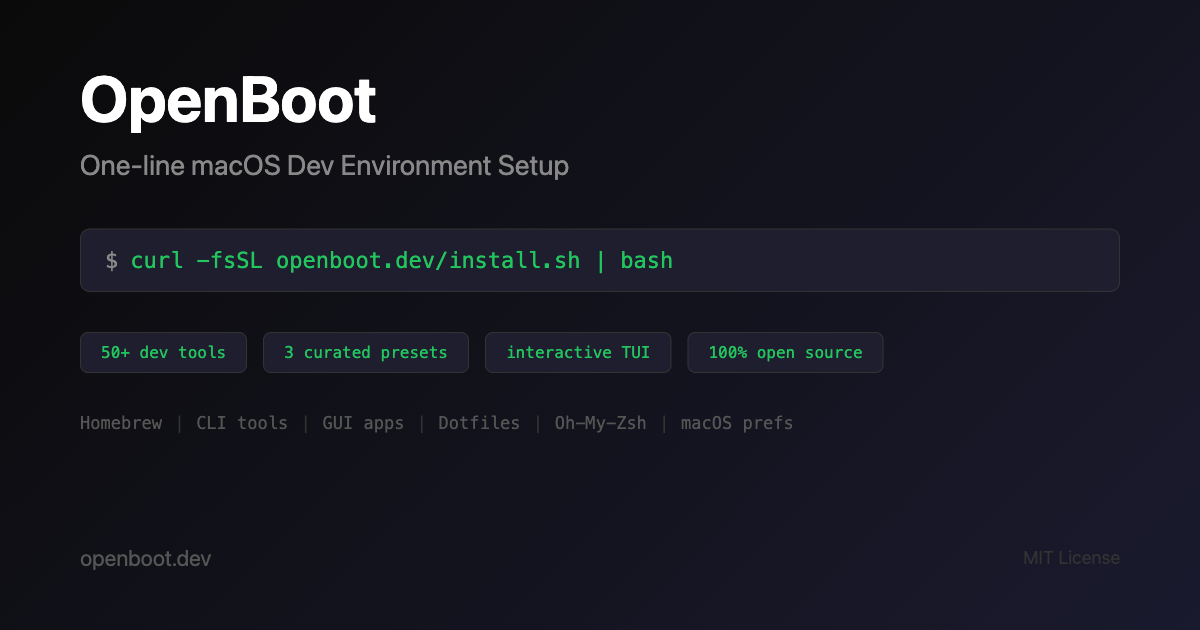 OpenBoot - Set up your Mac in one command